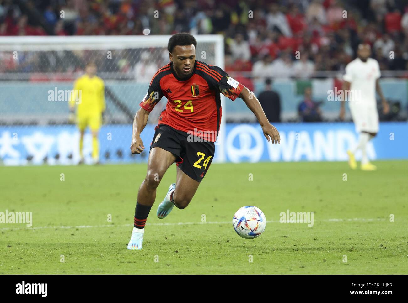 Lois Openda of Belgium during the FIFA World Cup 2022, Group F football ...