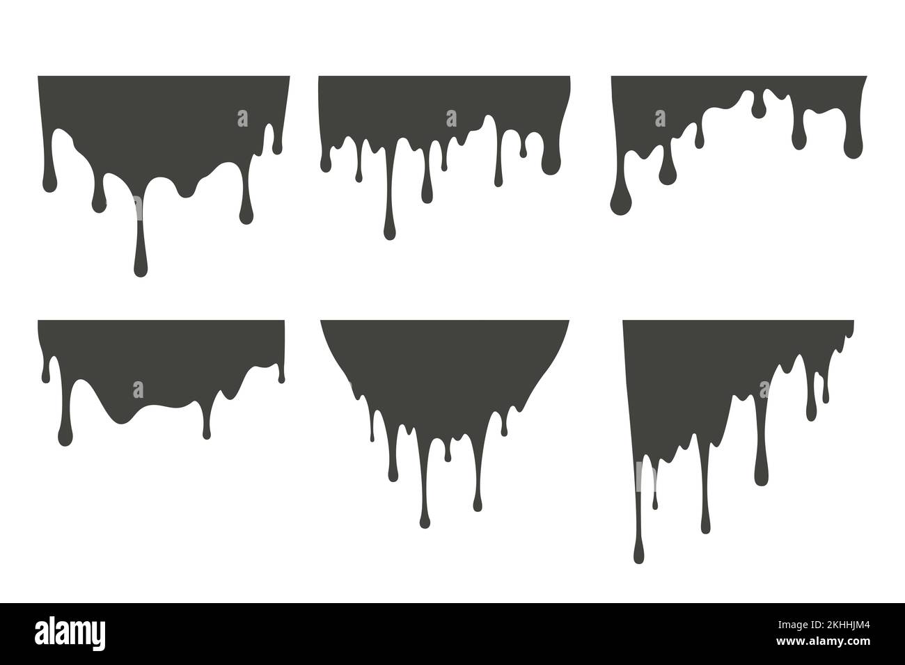 Melted drips and liquid paint drops. Current chocolate, ink, honey or ...