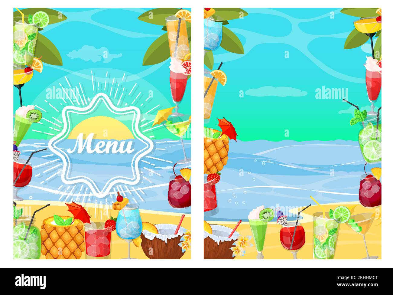 Summer Drink Beach Bar Menu Vector Design Stock Vector Image And Art Alamy