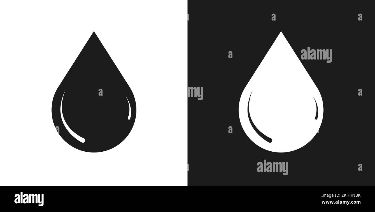 Water Drops Liquid Illustration Flat Silhouette Icon Stock Vector Image ...
