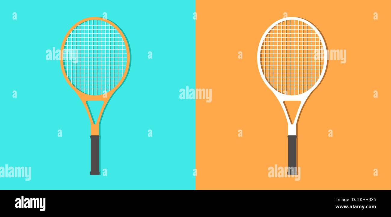 Tennis Racket Shadow Icon Colorful Vector Illustration Stock Vector ...