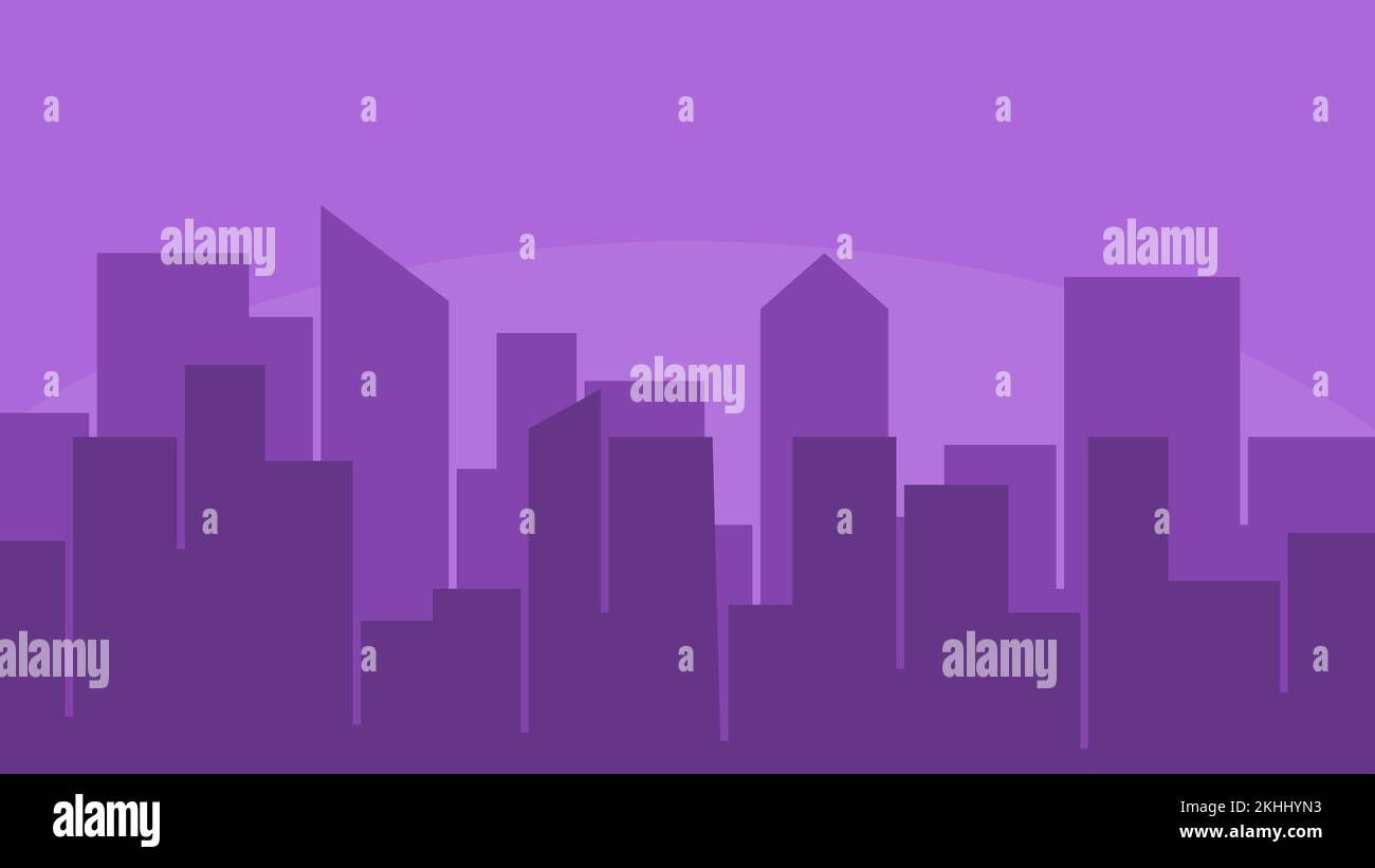 Cityscape view of city at night with modern buildings and skyscrapers ...