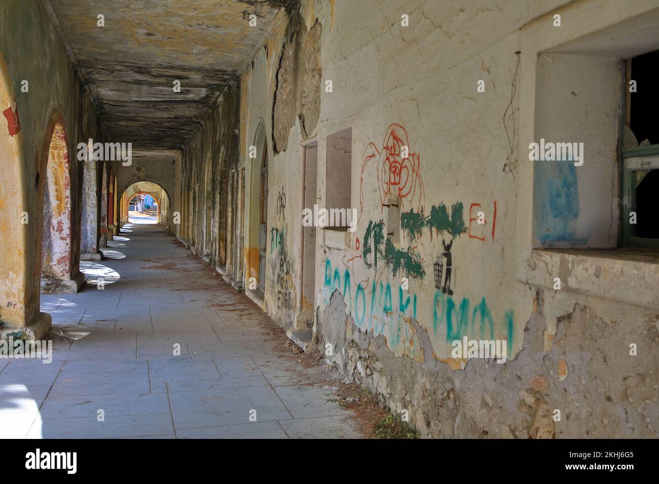 Lost Place in Eleousa. Village on the greek island of Rhodes Stock ...