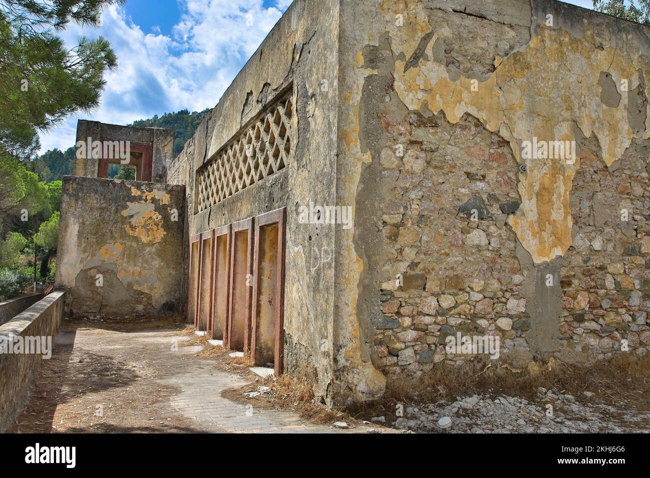 Lost Place in Eleousa. Village on the greek island of Rhodes Stock ...