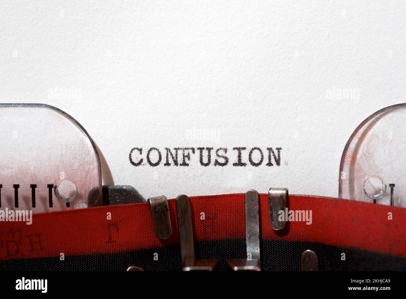 Confusion text written with a typewriter Stock Photo - Alamy