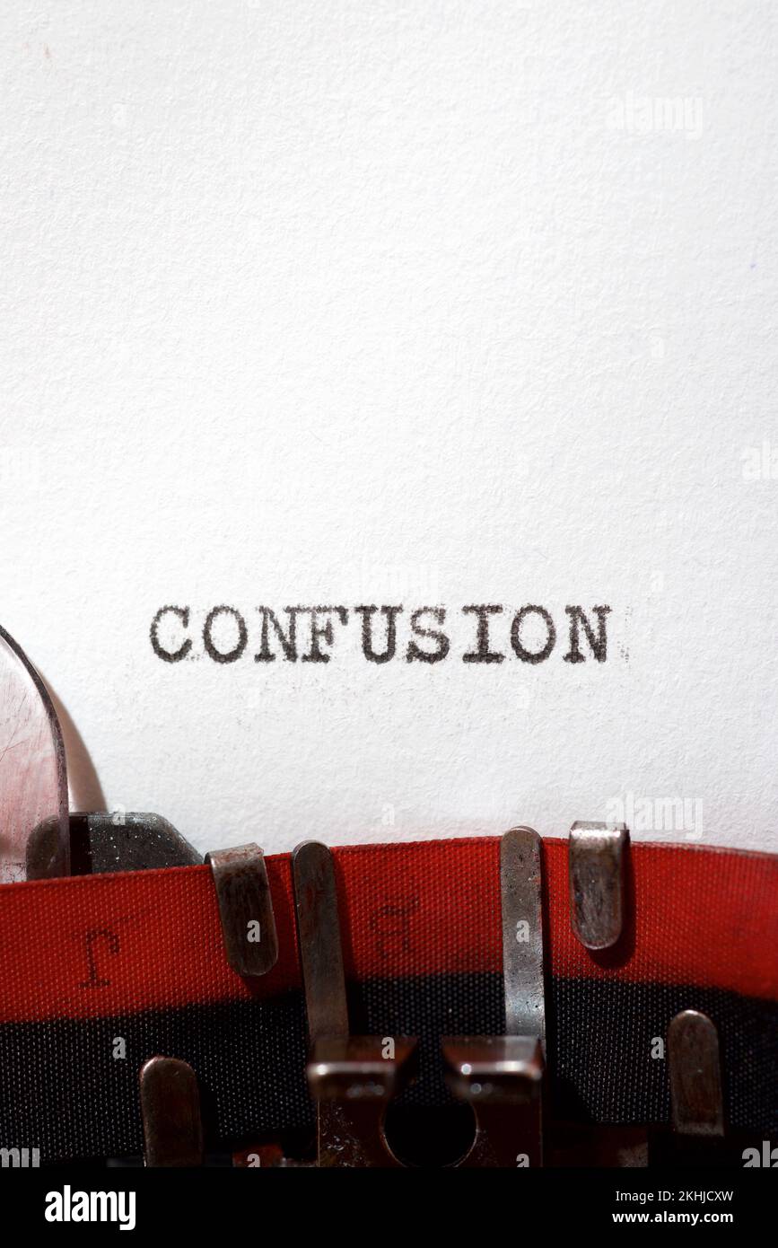 Confusion text written with a typewriter Stock Photo - Alamy