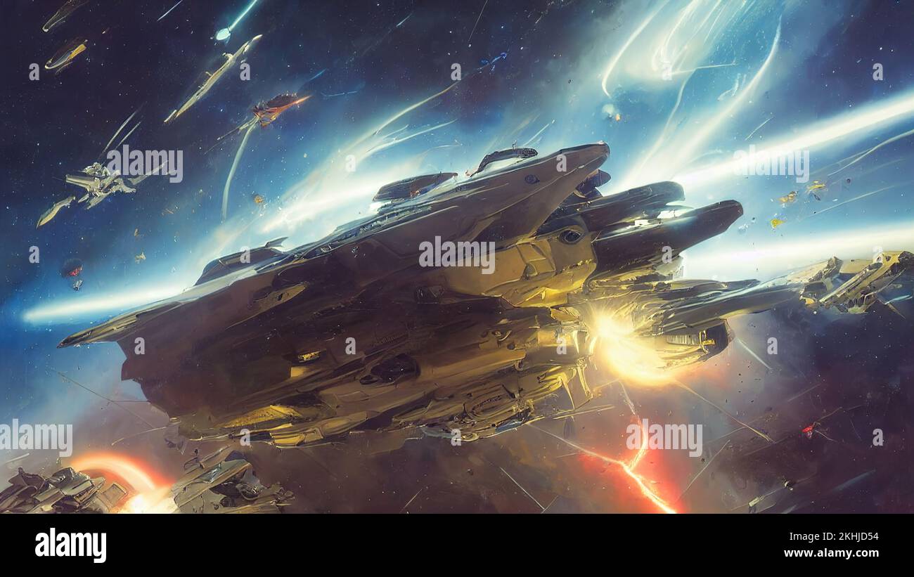 Science fiction space battle cruiser hi-res stock photography and ...