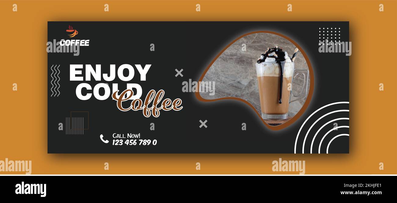 Banner Fully Editable Template For Cold Coffee Stock Vector Image & Art ...