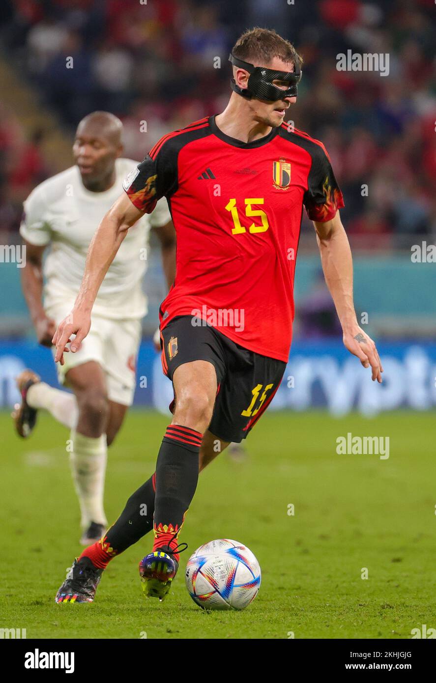 Belgium's Thomas Meunier pictured in action during a soccer game ...