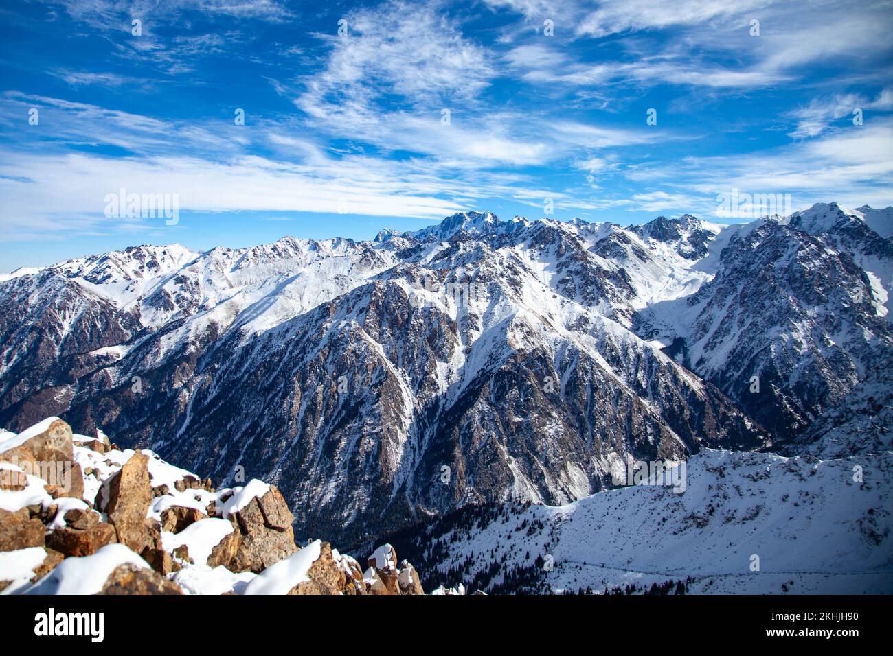Majestic Beautiful Impressive Landscape of Snow Mountains Stock Photo ...