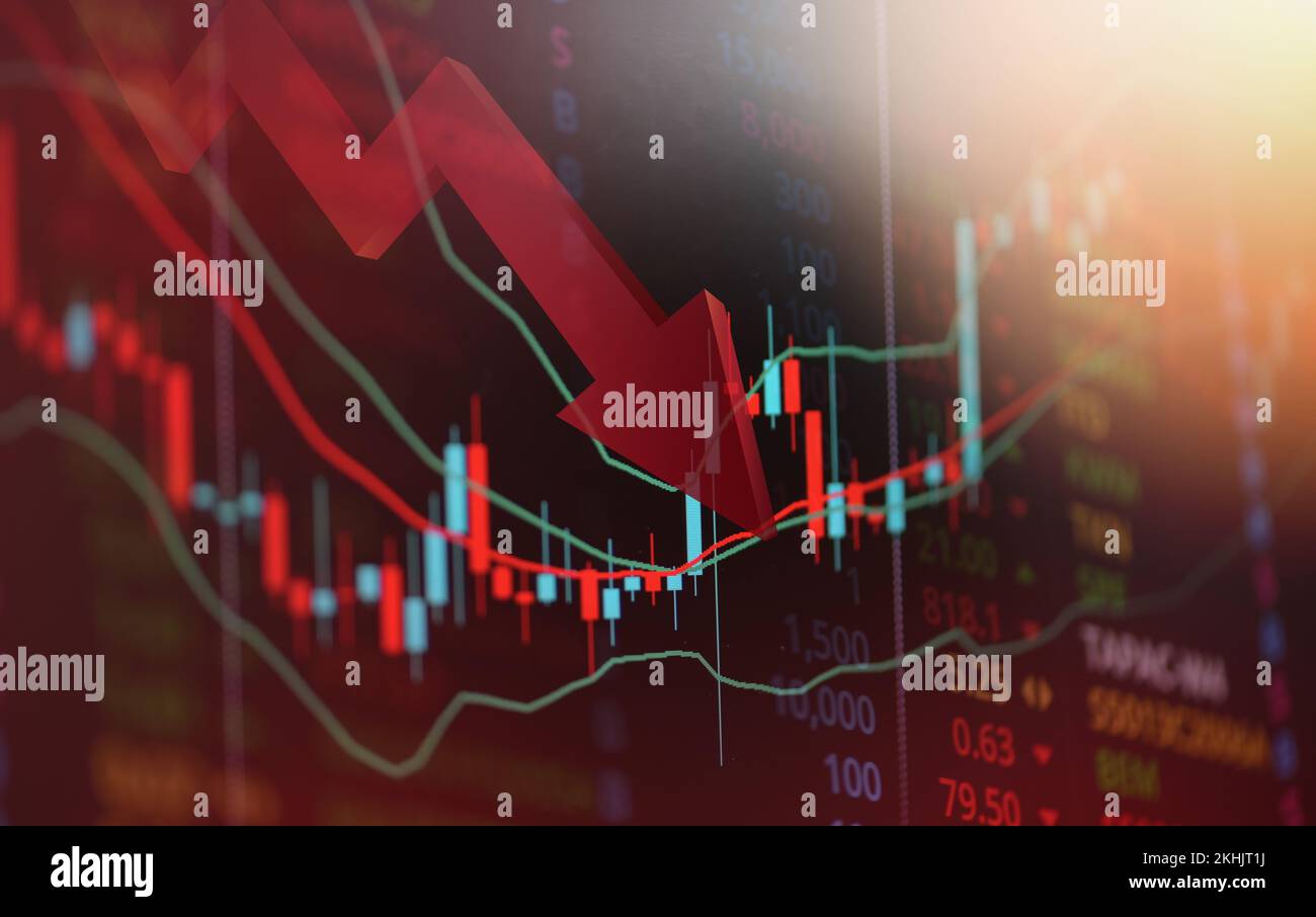 Stock market exchange loss trading graph analysis investment indicator ...