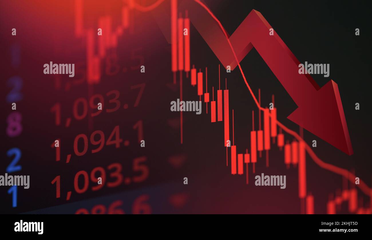 Stock market exchange loss trading graph analysis investment indicator ...