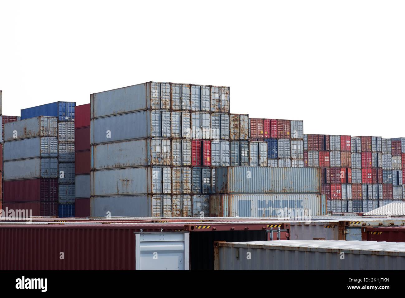 container stack in the container yard Stock Photo - Alamy