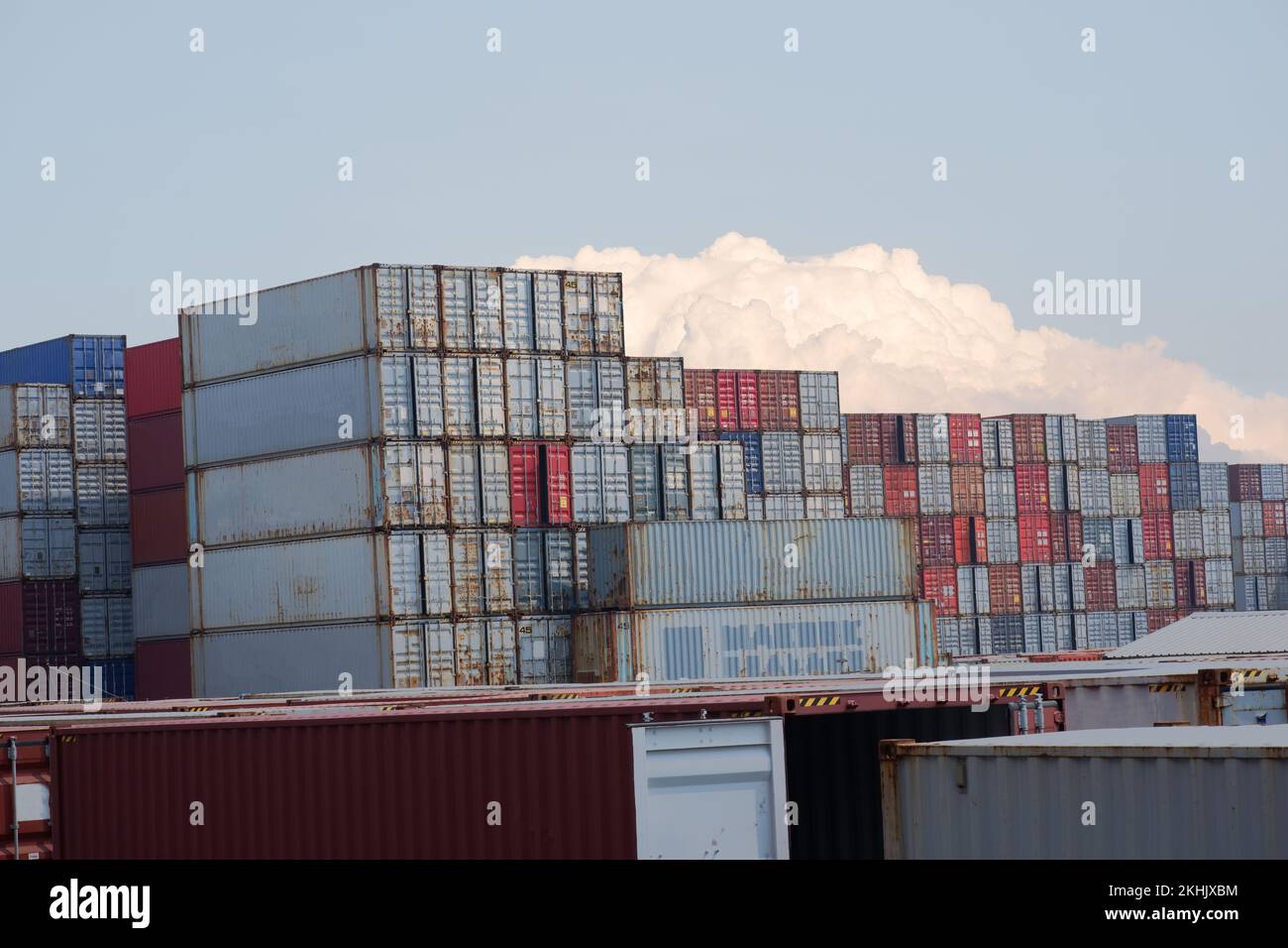 Cargo stacks in the depot Stock Photo - Alamy