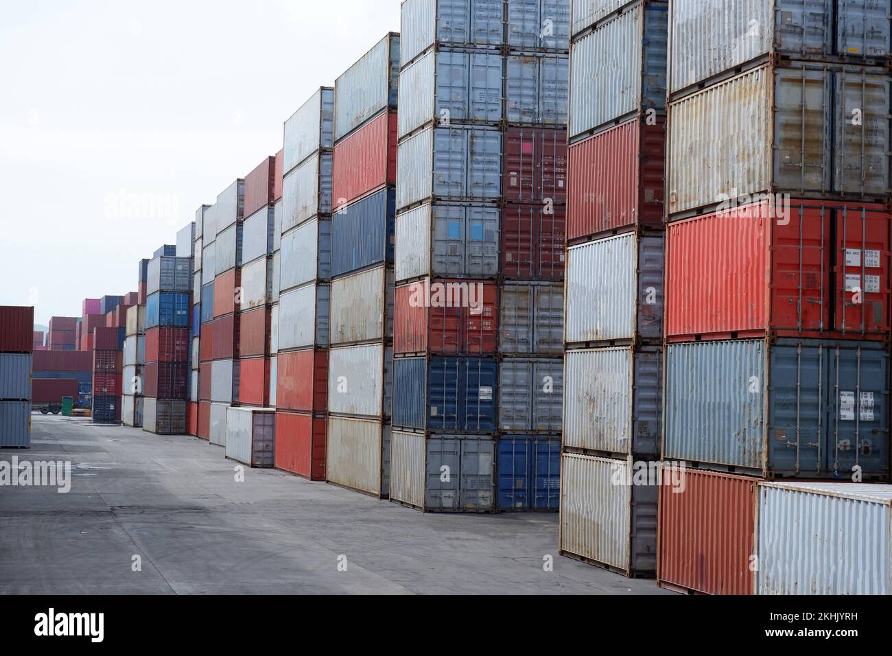 Cargo stacks in the depot Stock Photo - Alamy