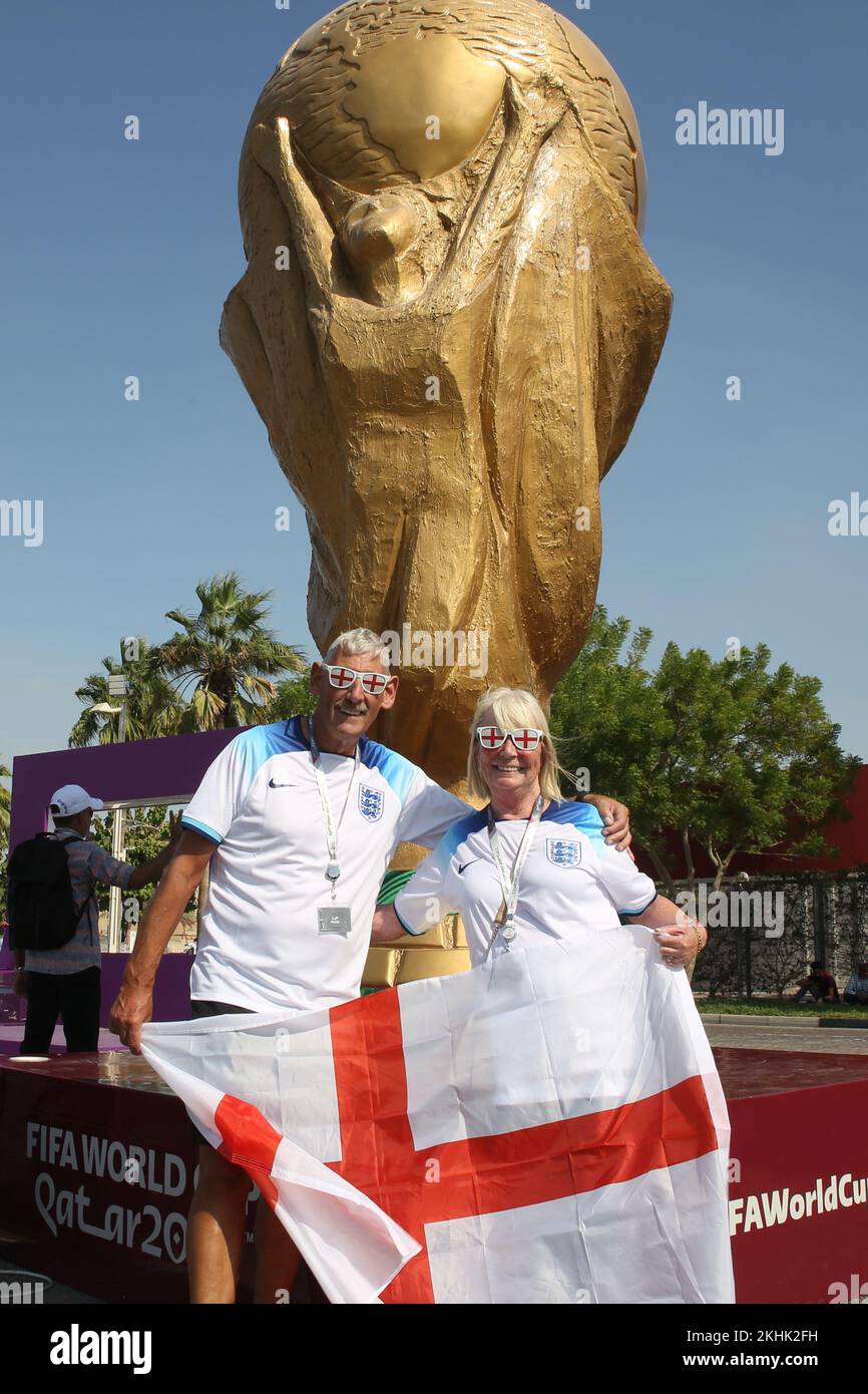 DOHA, QATAR - NOVEMBER 21: England fans show their support during the ...