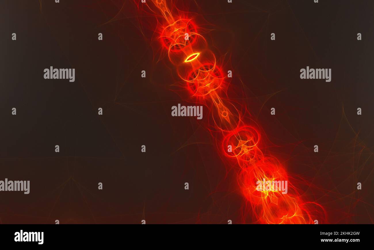 A digital art of a bright red burning line, geometric design perfect as ...