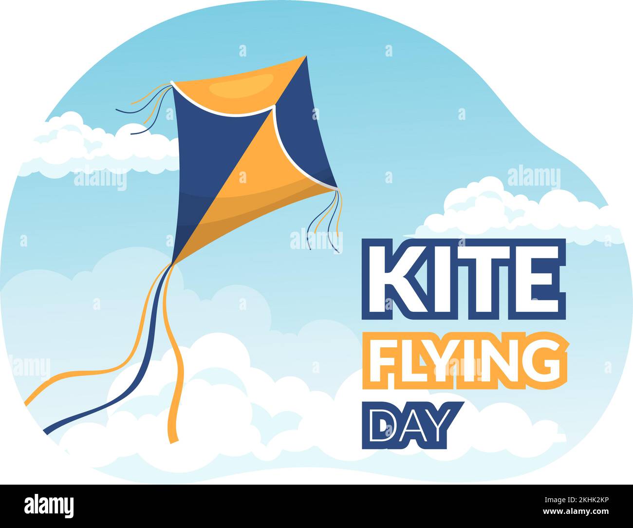 National Kite Flying Day on February 8 of Sunny Sky Background in Kids ...
