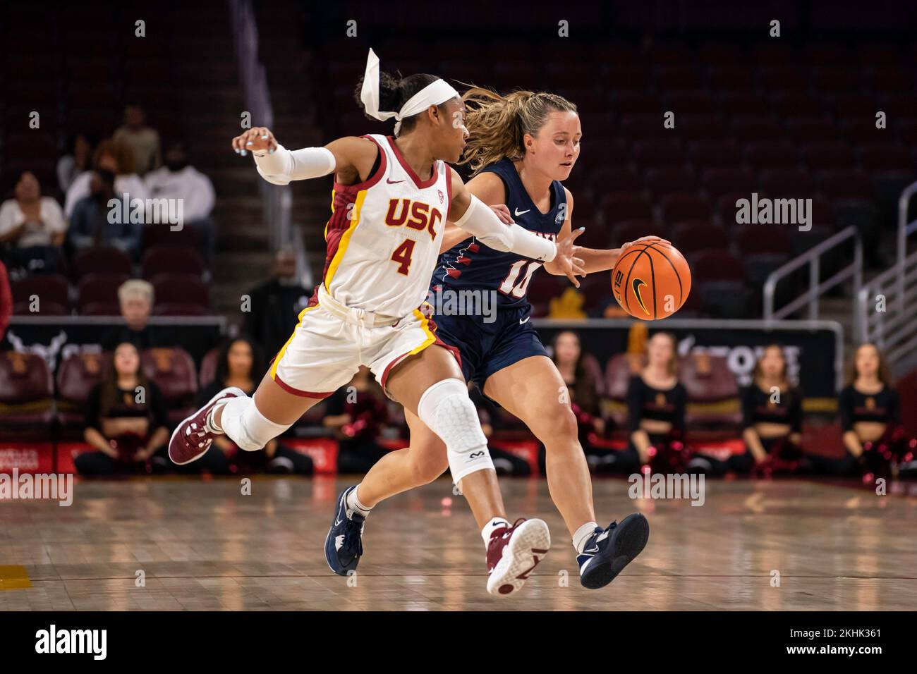Pennsylvania Quakers guard Mandy McGurk (10) is defended by USC Trojans ...