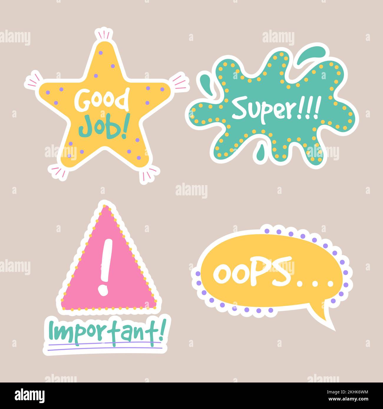 Job and great job groovy stickers pack. Set of reward stickers for ...