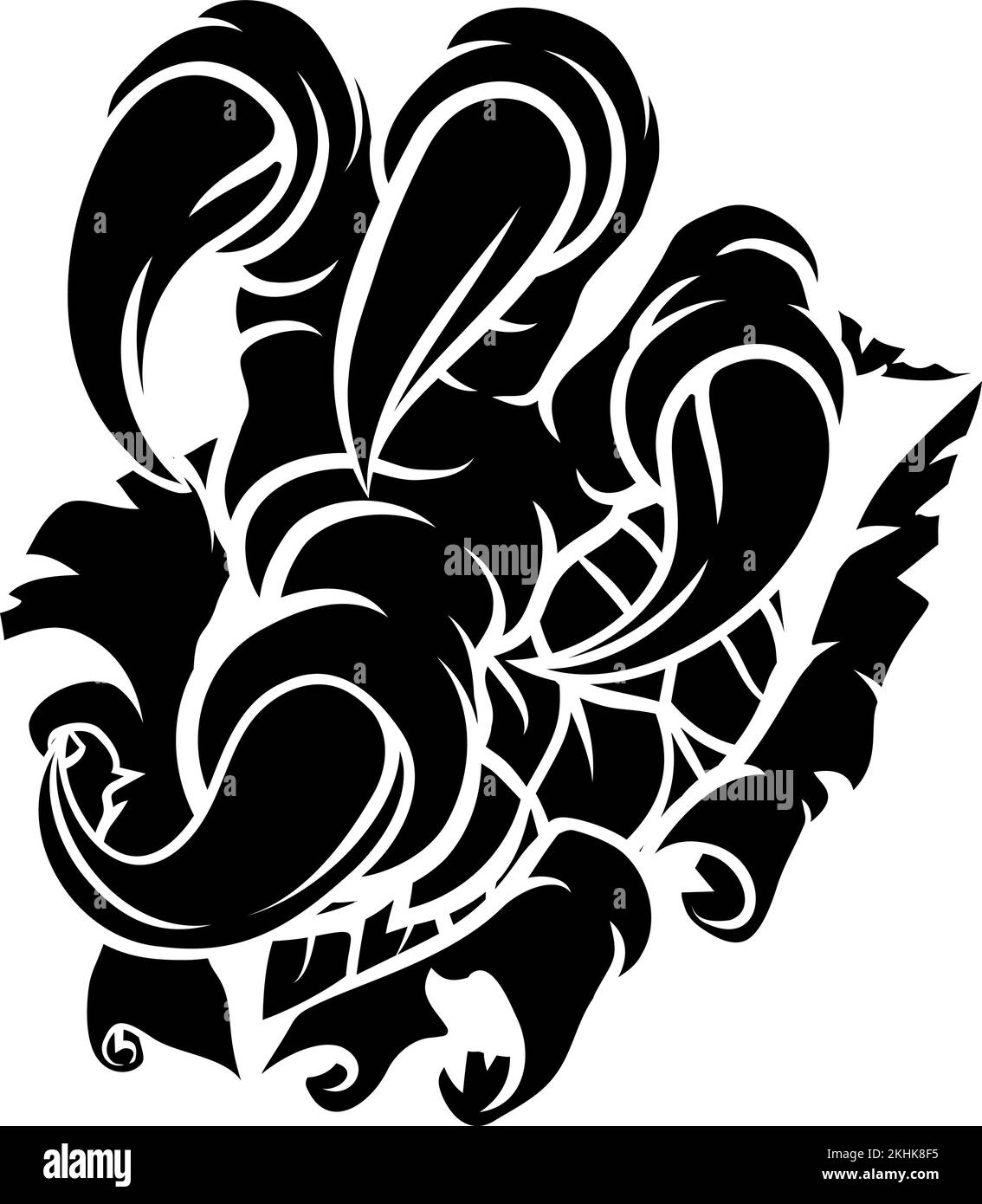 Ripping Tearing Monster Dinosaur Eagle Claw Talons Stock Vector Image ...