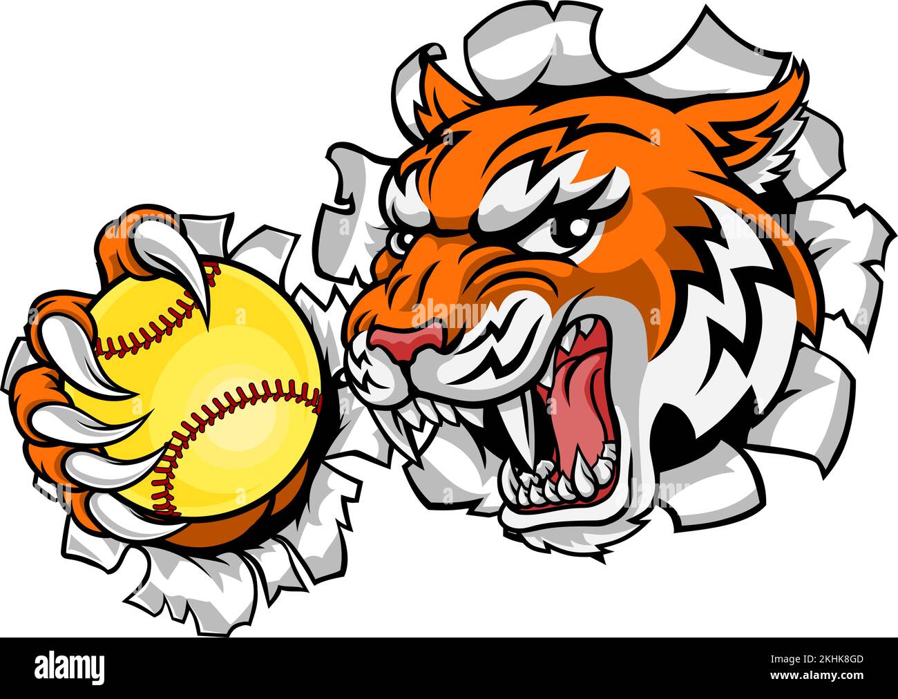 Tiger Softball Animal Sports Team Mascot Stock Vector Image & Art - Alamy