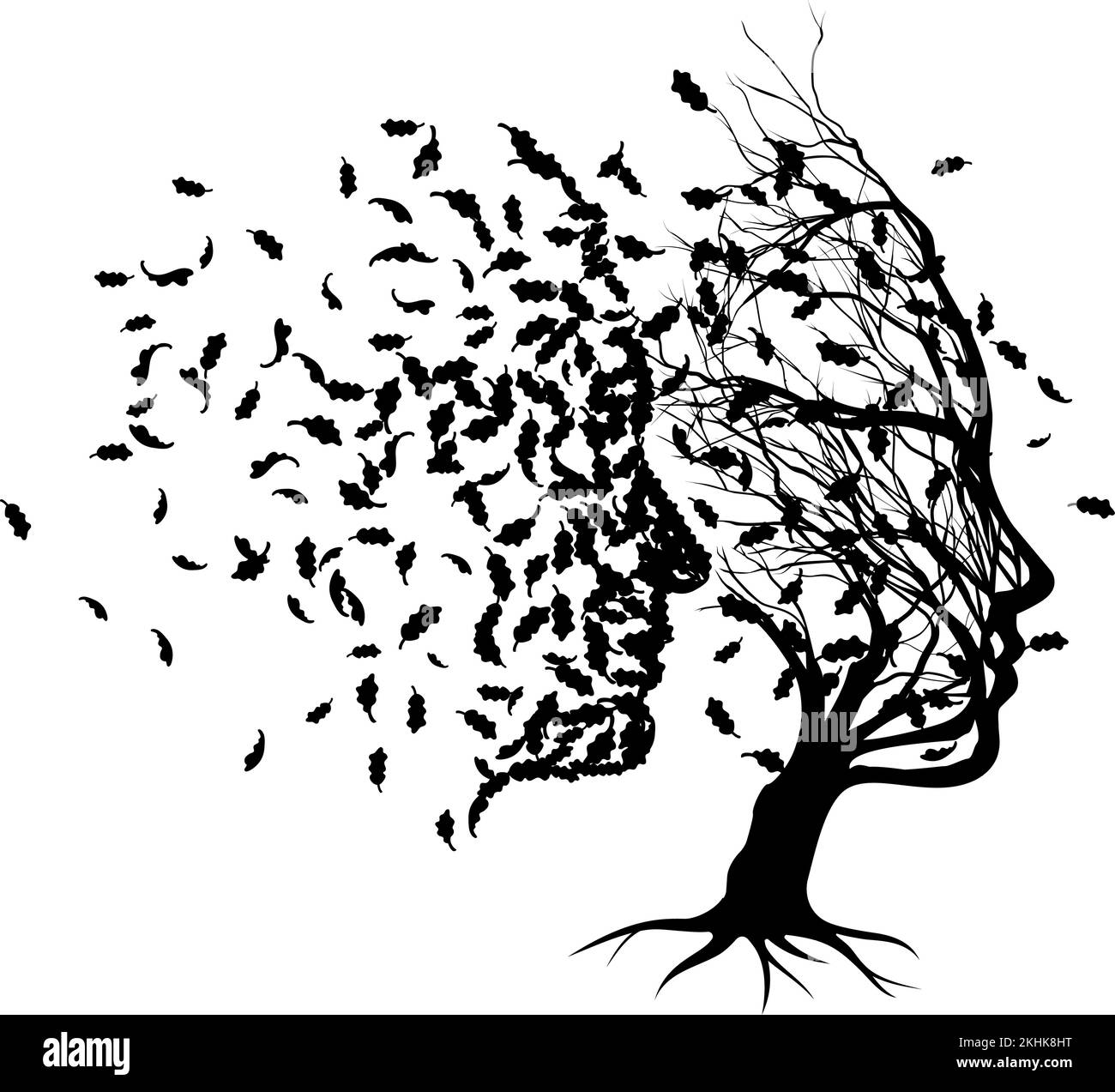 Optical Illusion Tree Man Woman Couple Faces Stock Vector Image & Art ...