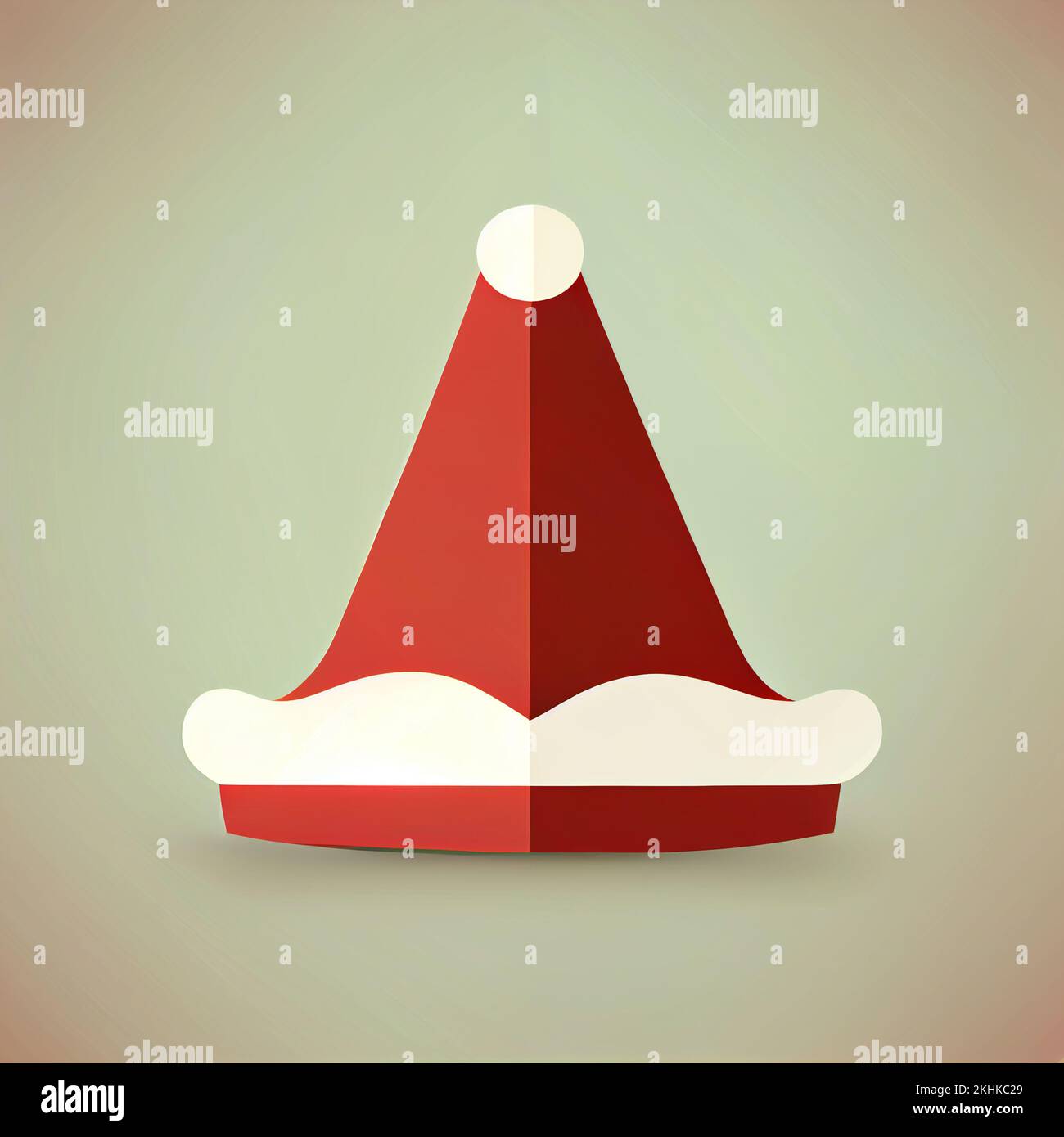 Flat Christmas Santa Claus Hat cartoon wallpaper. Modern flat design in ...