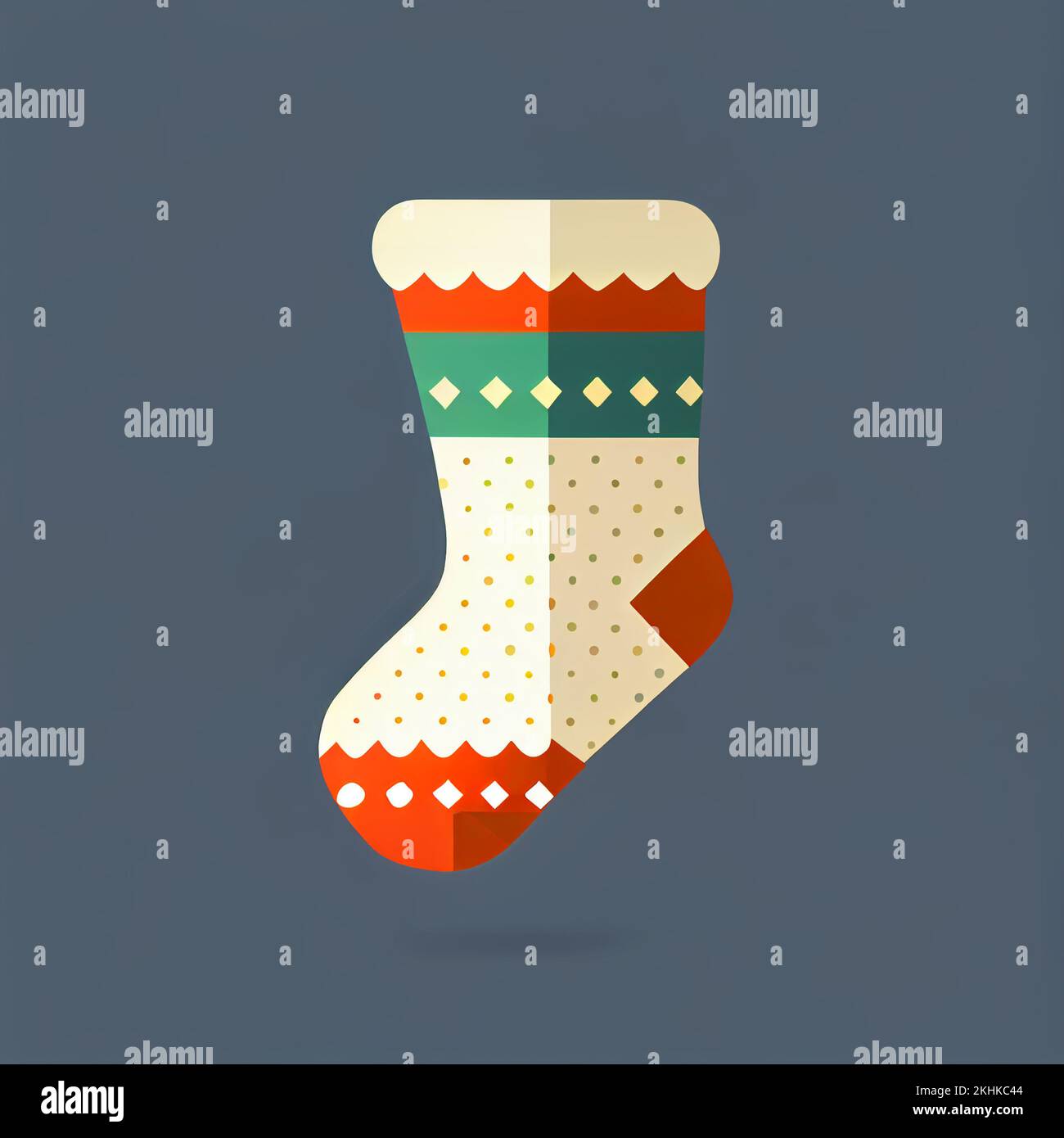 Flat Christmas sock cartoon wallpaper. Modern flat design in winter ...