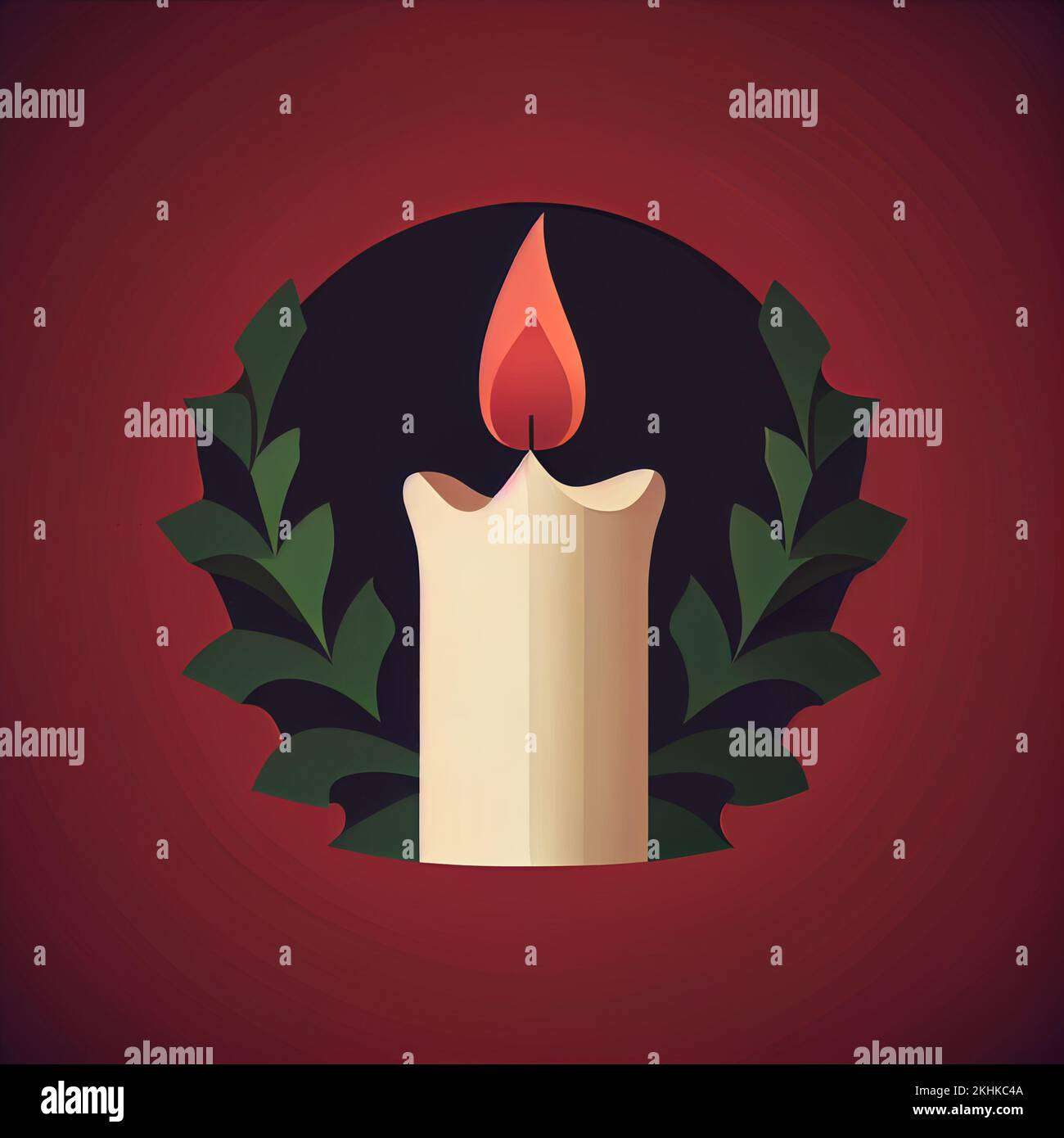 Flat Christmas Candle cartoon wallpaper. Modern flat design in winter ...
