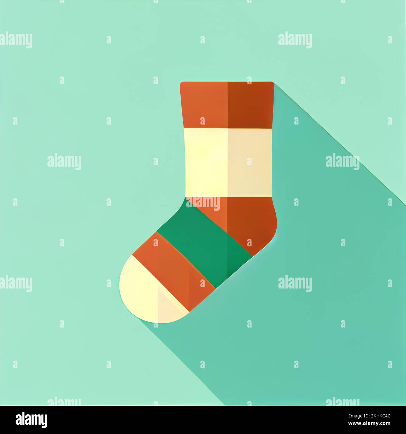 Flat Christmas sock cartoon wallpaper. Modern flat design in winter ...