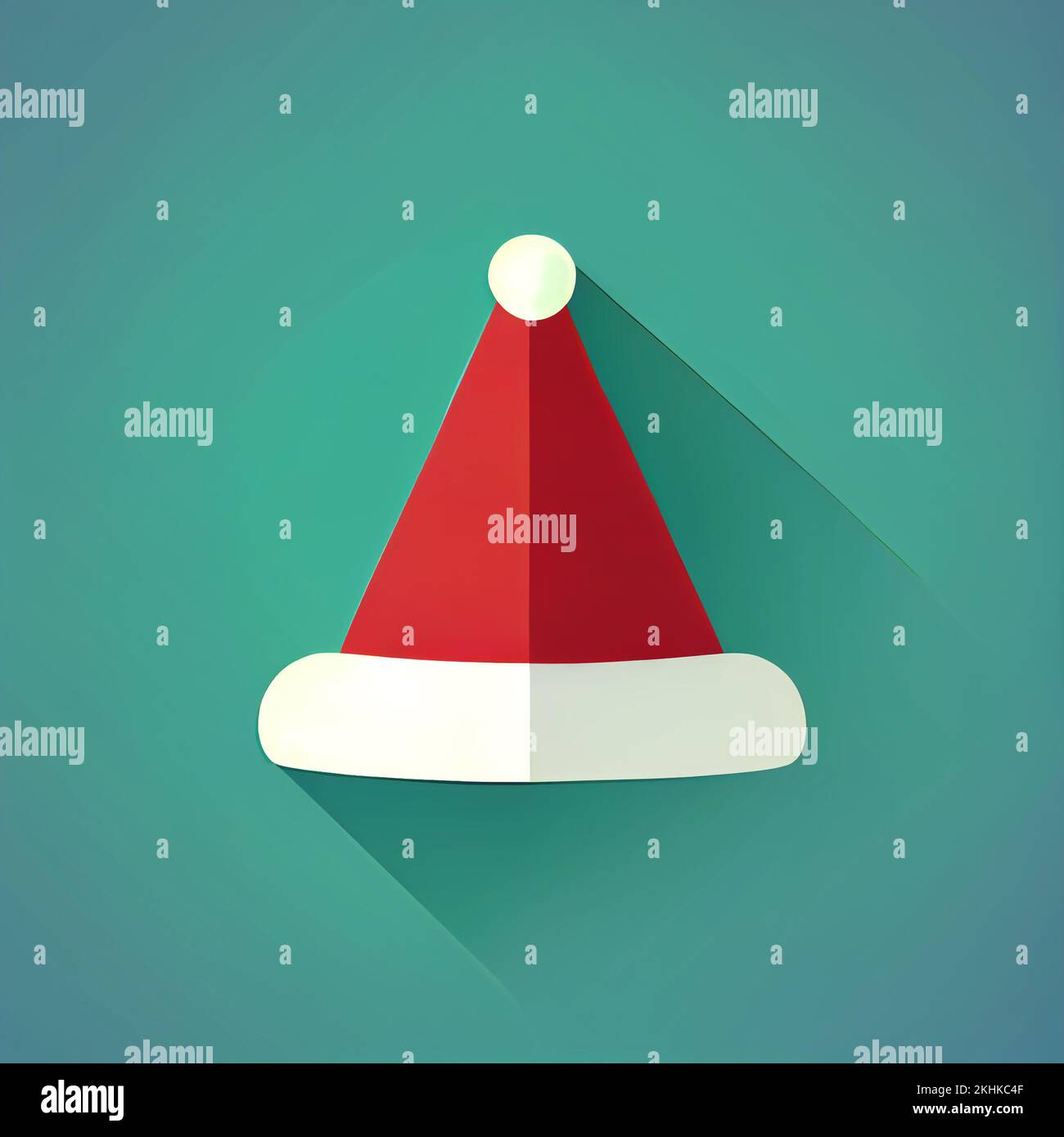 Flat Christmas Santa Claus Hat cartoon wallpaper. Modern flat design in ...