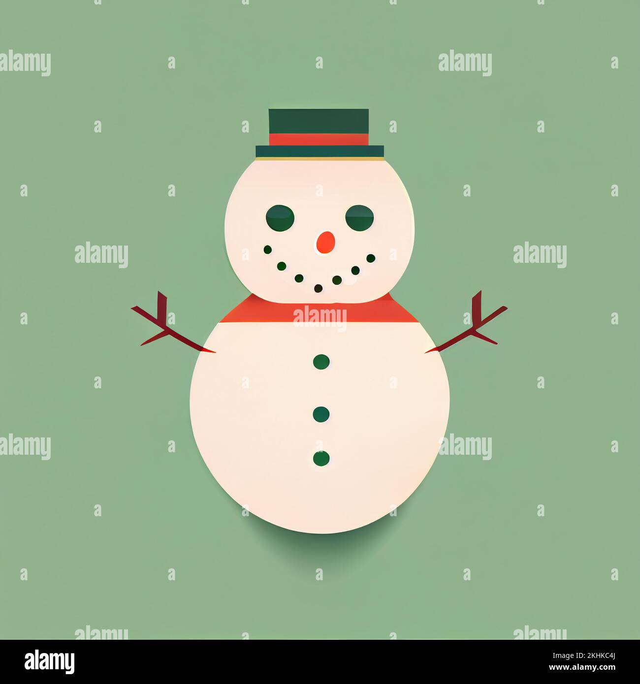 Flat Christmas Snowman cartoon wallpaper. Modern flat design in winter ...