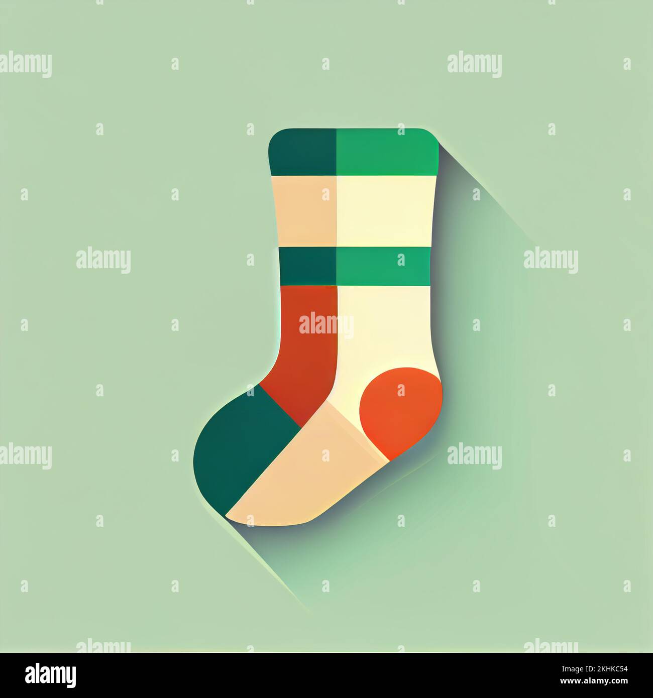 Flat Christmas sock cartoon wallpaper. Modern flat design in winter ...