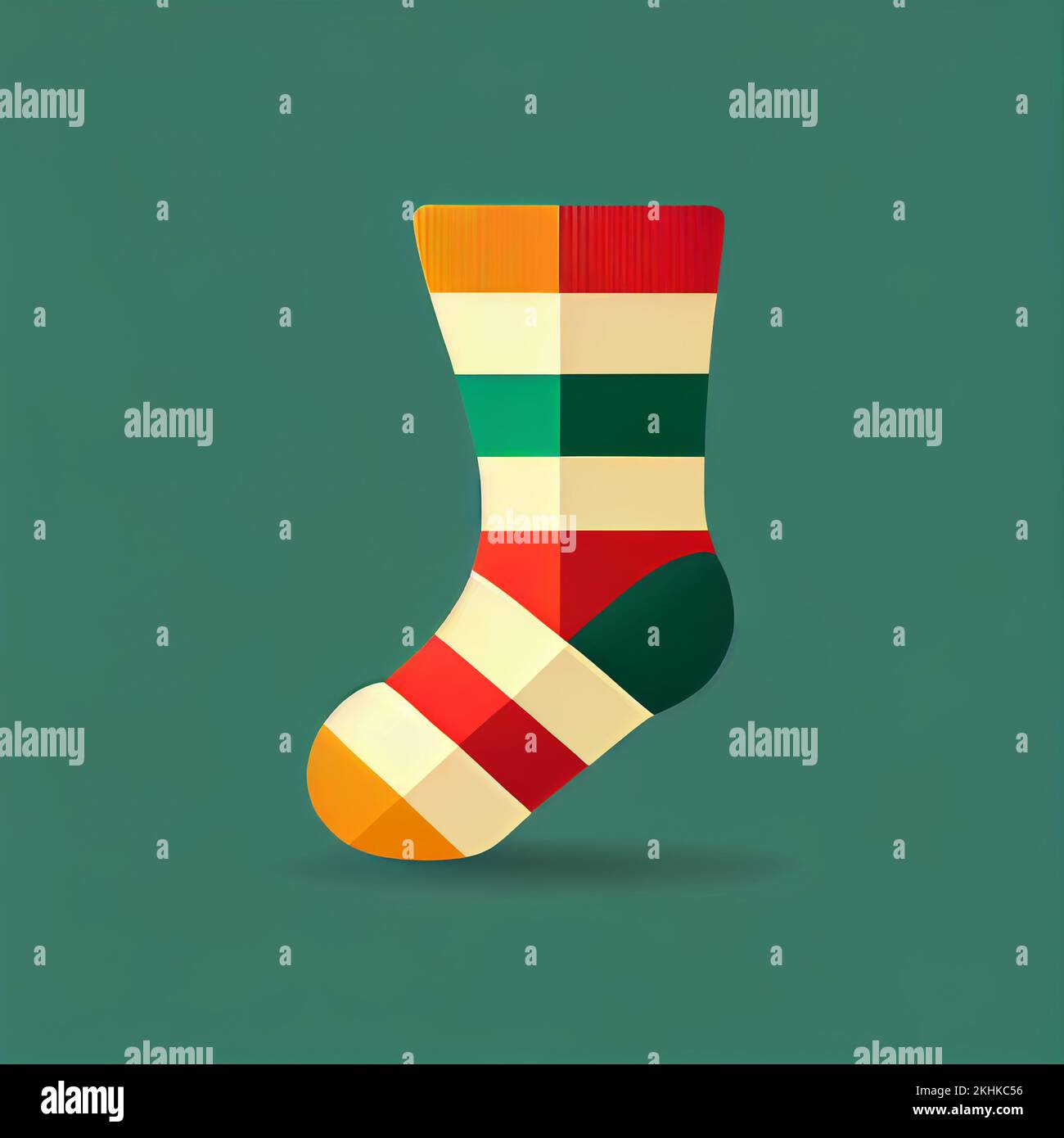 Flat Christmas sock cartoon wallpaper. Modern flat design in winter ...