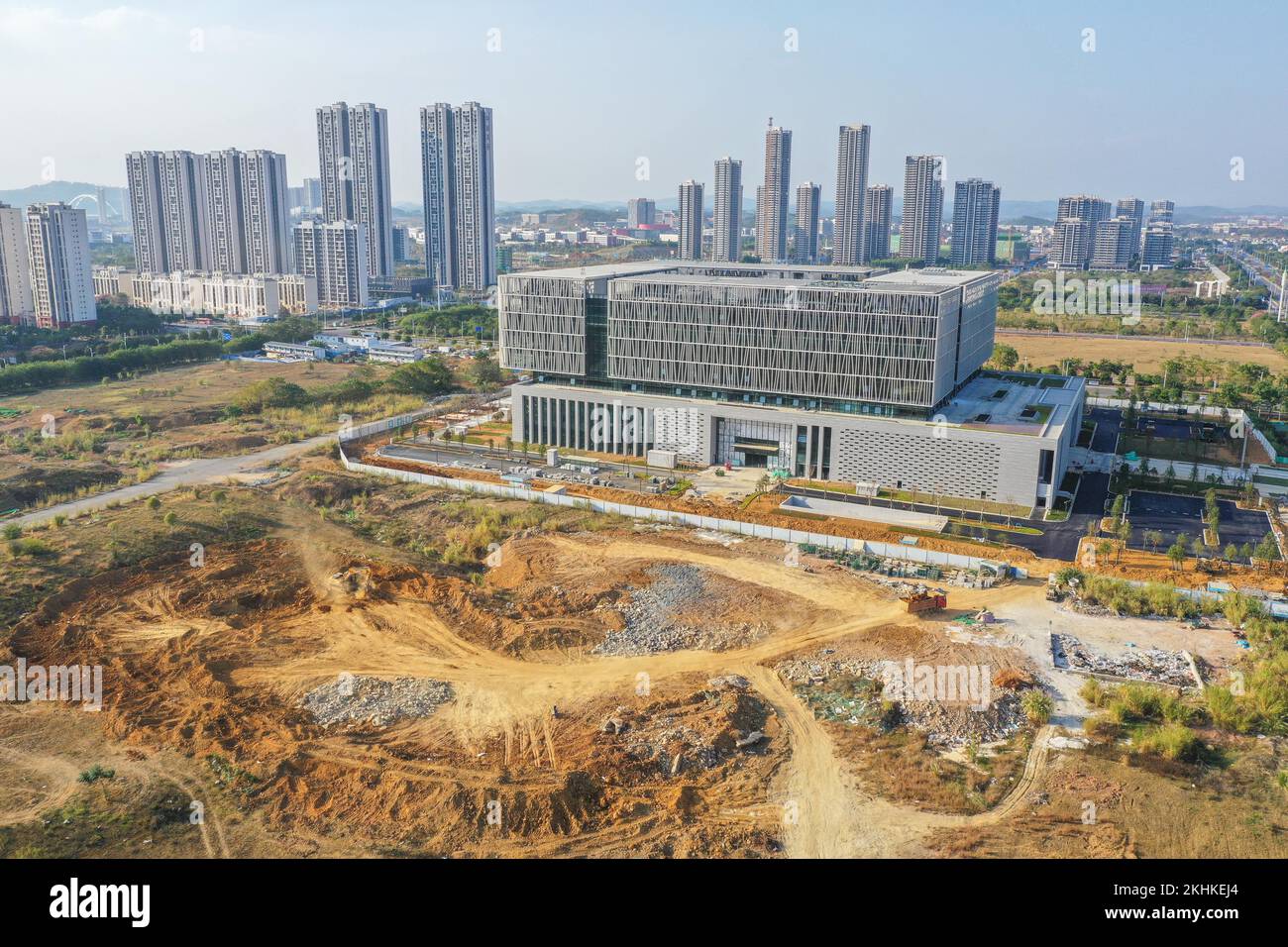 Aerial photo shows the main building of the new Liuzhou Library has ...