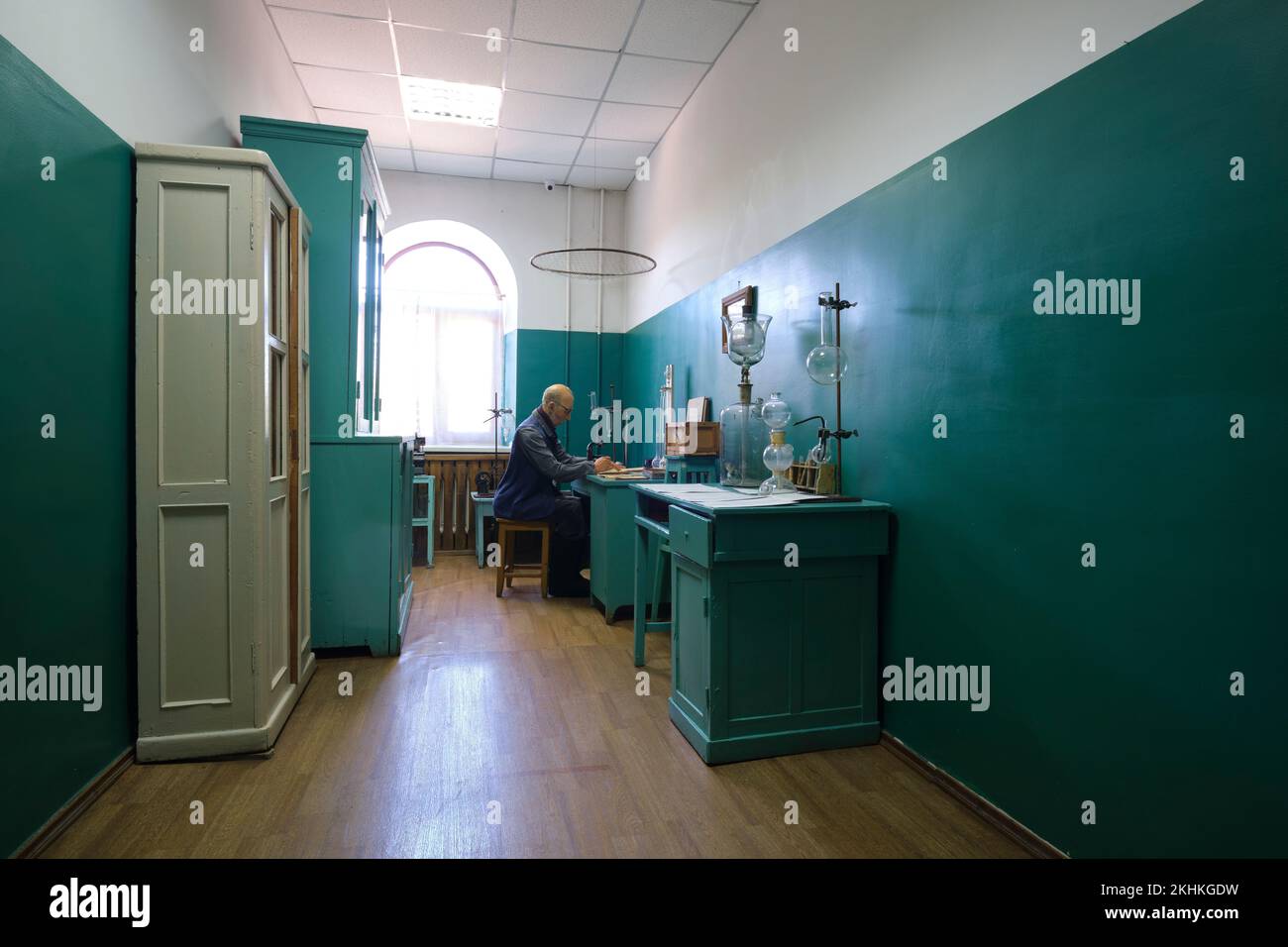 A recreation of a typical science experiment research laboratory at the ...