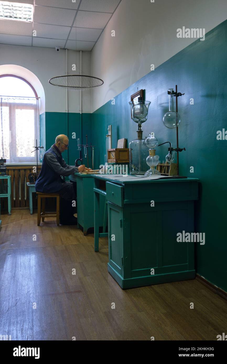 A recreation of a typical science experiment research laboratory at the ...