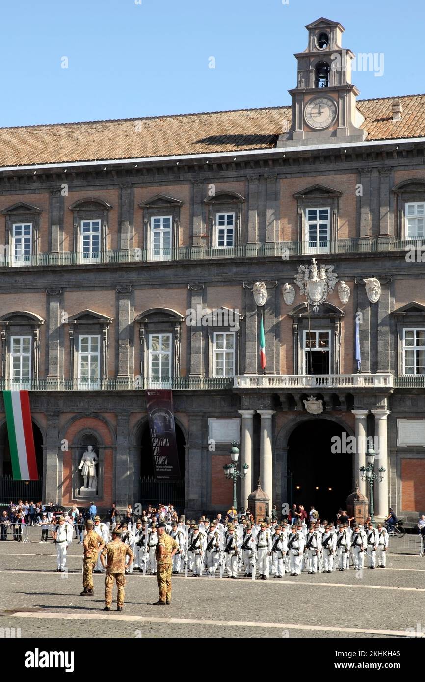 Members of the Italian Alpine Corps rehearsing their 150th anniversary ...