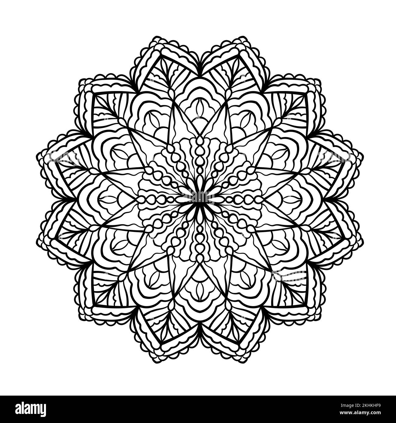 Vector mandala pattern. Coloring book element. Abstract lace pattern ...