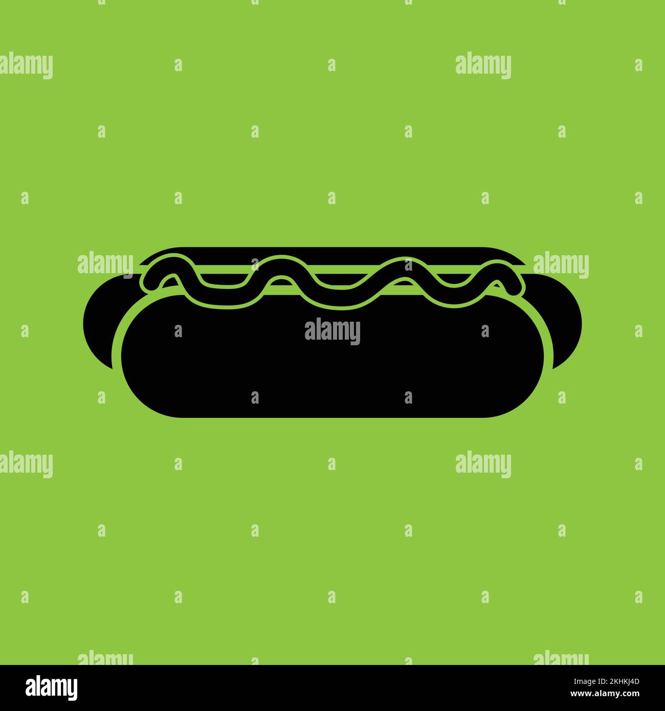 Hot Dog icon vector on green background. Vector illustration Stock ...