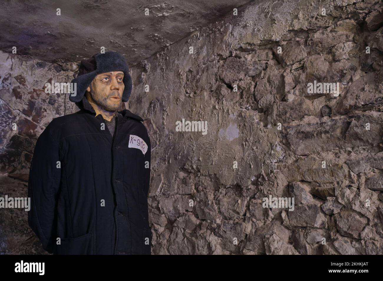 Recreation of a solitary confinement prison cell at the work, labor ...