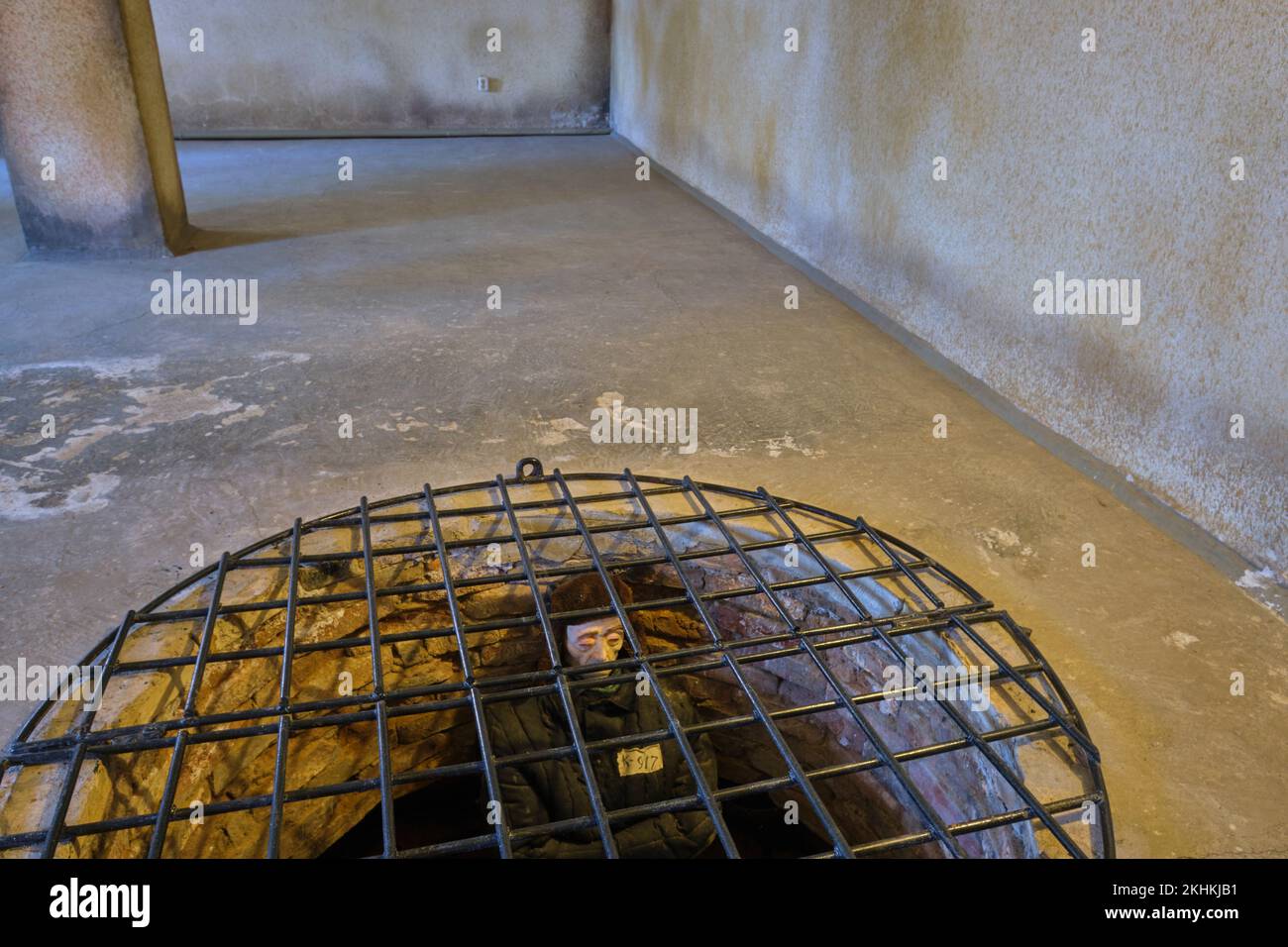Recreation of a hole in the floor isolation cell at the work, labor ...