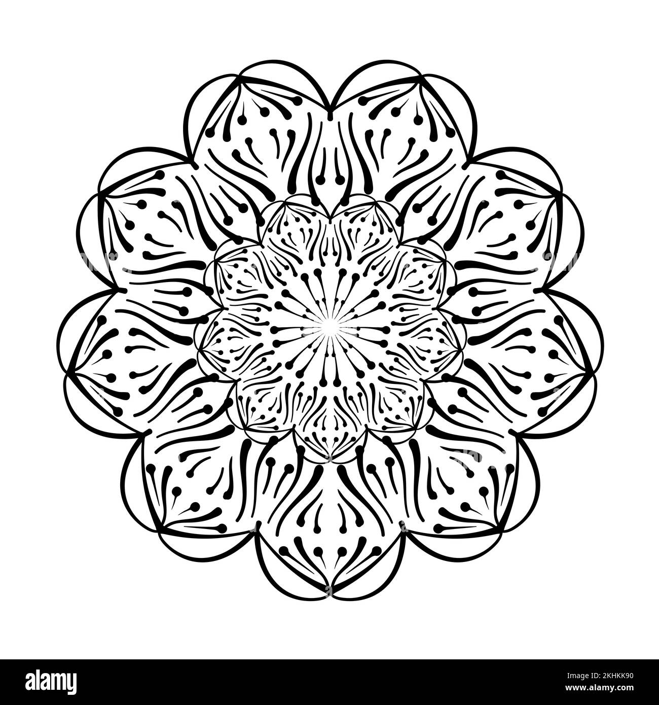 Vector mandala pattern. Coloring book element. Abstract lace pattern ...