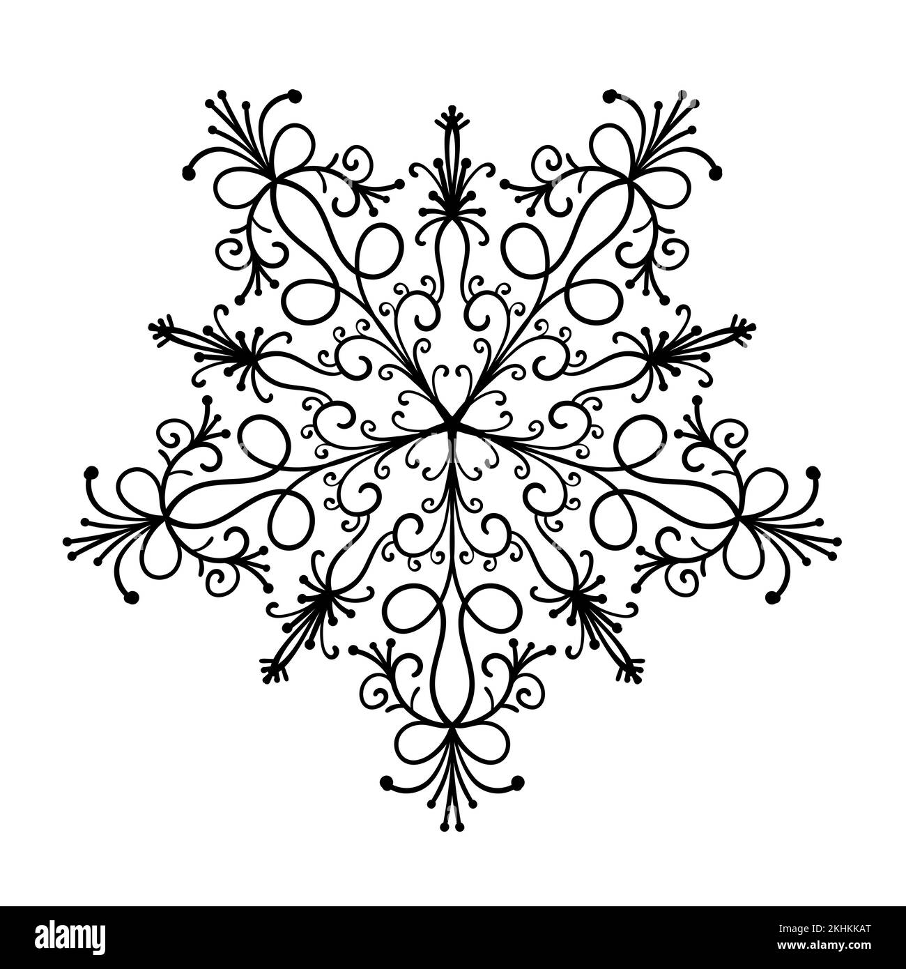 Snowflake. Vector ornate design element. Coloring book page Stock ...