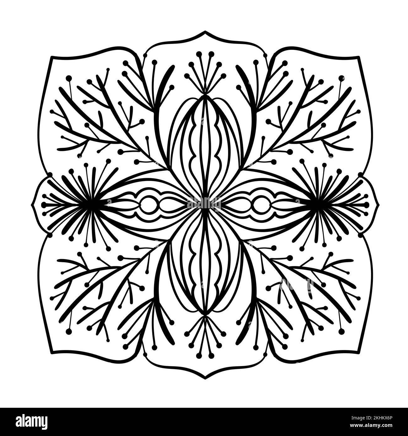 Elegant abstract mandala pattern in circle. Vector illustration Stock ...