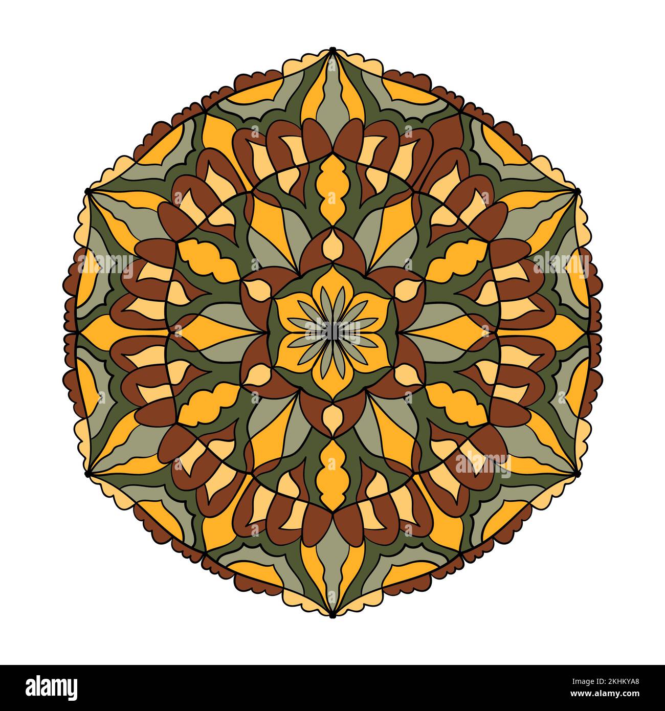 Abstract mandala pattern, vector illustration. Bright ornament. Graphic ...