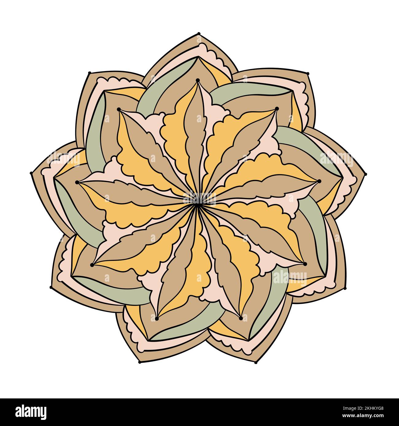 Abstract mandala pattern, vector illustration. Bright ornament. Graphic ...