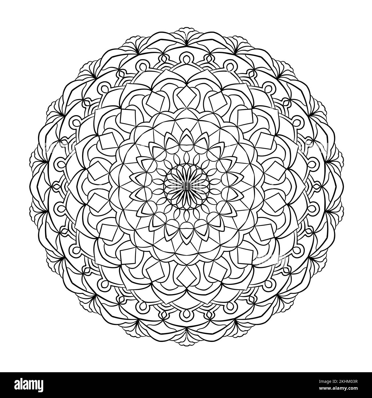 Elegant abstract mandala pattern in circle. Vector illustration Stock ...