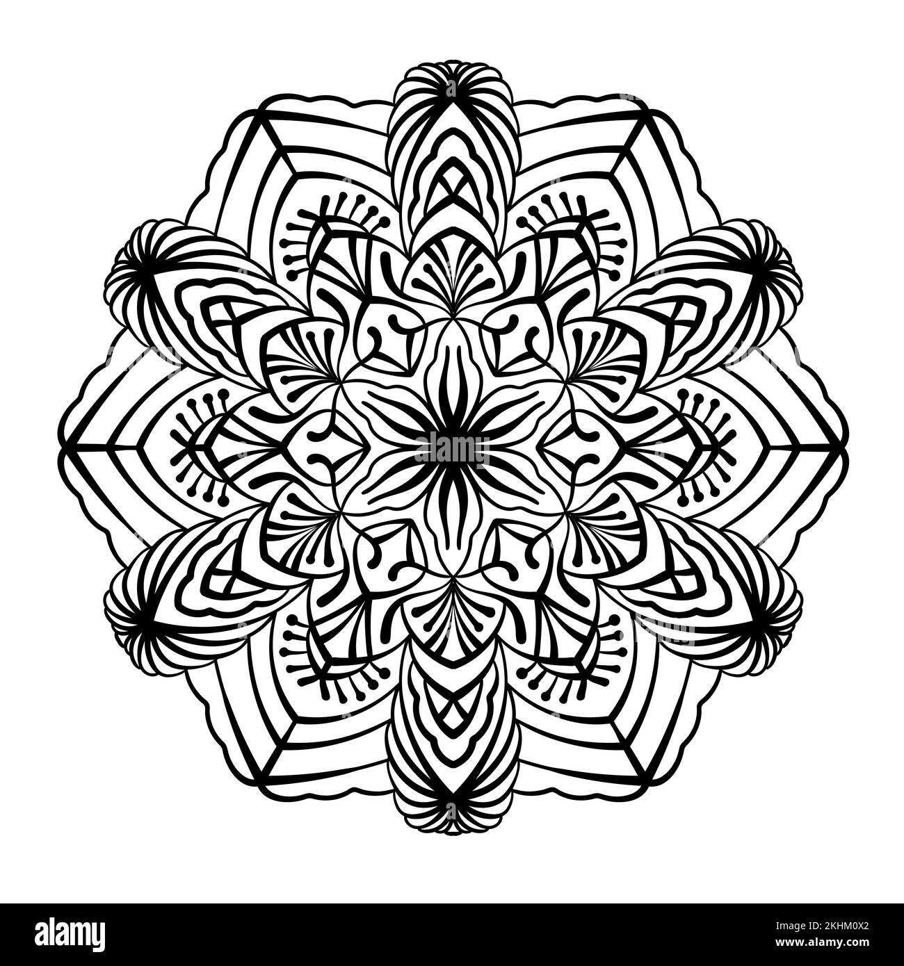 Elegant abstract mandala pattern in circle. Vector illustration Stock ...